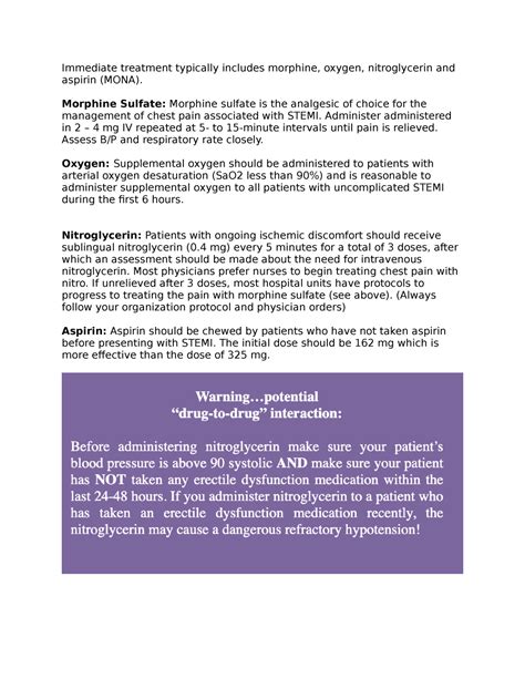 Mona Mona Immediate Treatment Typically Includes Morphine Oxygen Nitroglycerin And Aspirin