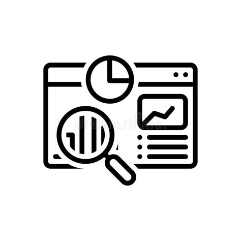 Black Line Icon For Analysis Marketing And Data Stock Vector