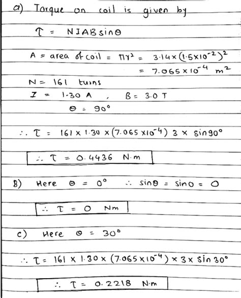 Constants A Coil Having 161 Turns And A Radius Of 1 5 Cm Carries A Current Of Homeworklib