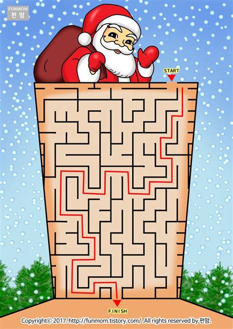 엄마표 크리스마스 놀이 미로찾기 크리스마스 색상 유치원 아이디어 크리스마스