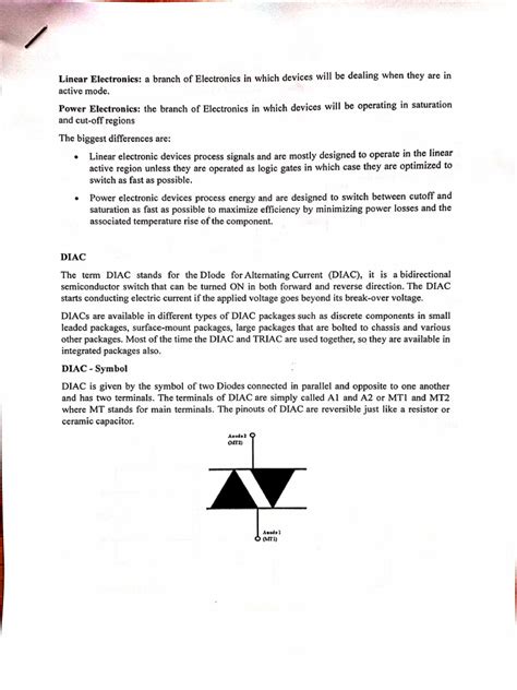Power Electronics Sheet 2 Diac Pdf