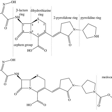 Molecular Structures Of Ceftobiprole A And Ceftobiprole Medocaril B