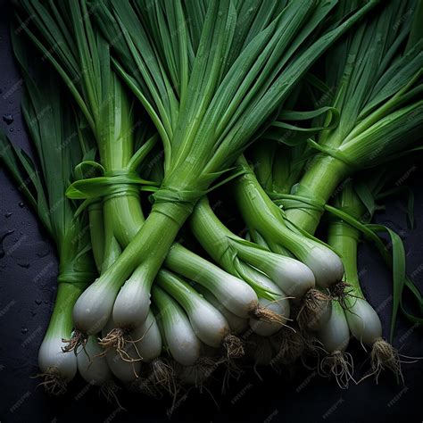 Premium Photo Lively Scallions 16k Uhd Cinematic Natural Color Green