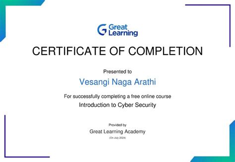 vesangi naga arathi on linkedin cybersecurity certification