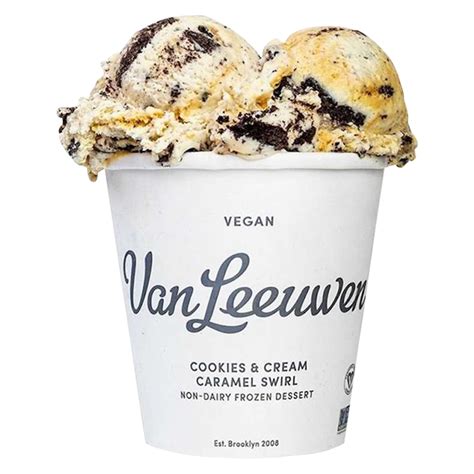Van Leeuwen Vegan Cookies And Cream Caramel Swirl Ice Cream Pint