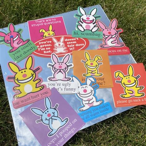 Only 1 Set Left Deadstock 2000s Happy Bunny Sticker Depop