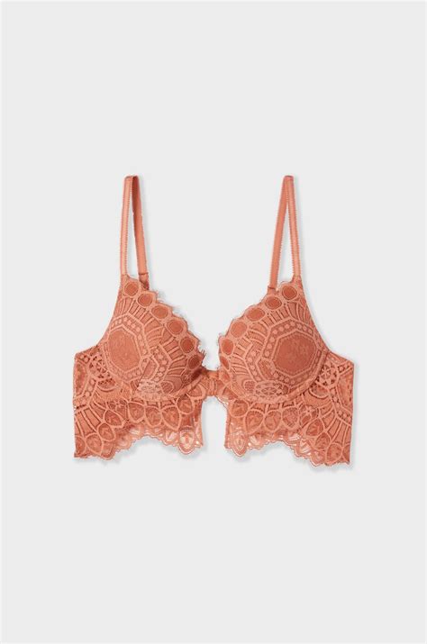 Bra No 2 The Plunge Push Up Bra Emotion Terracotta Etam