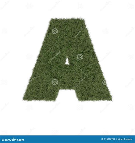 3d Grassy Alphabet Letter Stock Image Image Of Alphabet 113318757