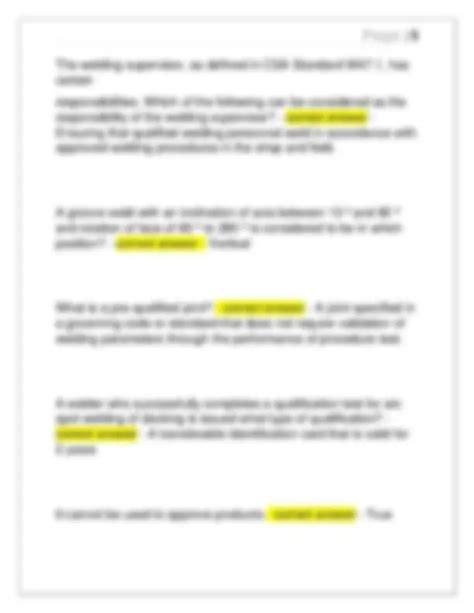 Csa W47 1 And Csa W59 Exam 2025 Real Verified Questions And Answers Exams Welding