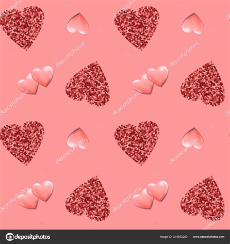 Herat From Sequins Winter Vector Seamless Pattern Stock Vector By