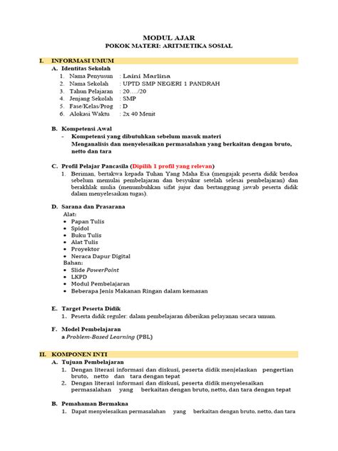 Template Modul Ajar 1 Ok Pdf Template Modul Ajar 1 Ok Pdf