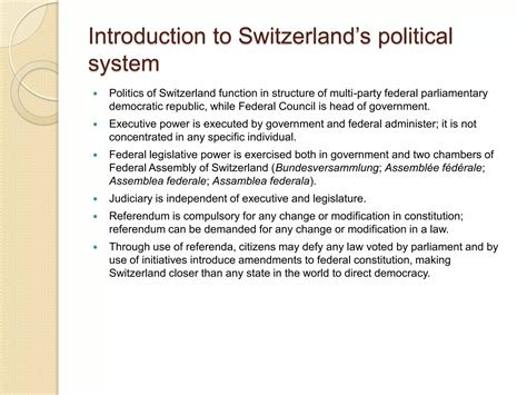 Politics Of Switzerland Pptx