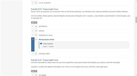 Atividade Prática Programação Visual Nota 100 Gabarito Prog
