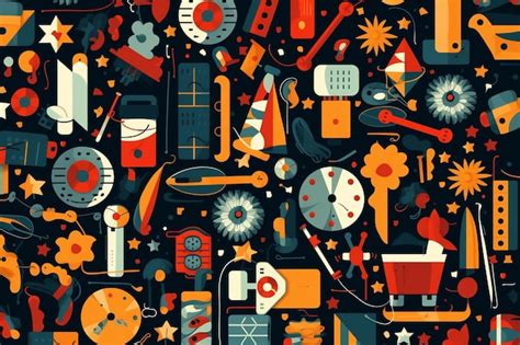 Premium Photo Abstract Retro Cinema Elements Pattern