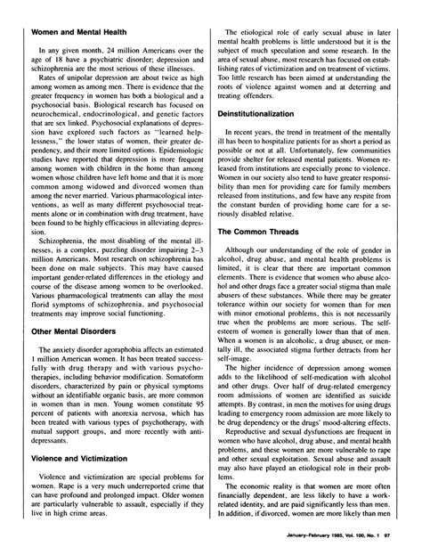 Womens Health Report Of The Public Health Service Task Force On Womens Health Issues Pmc