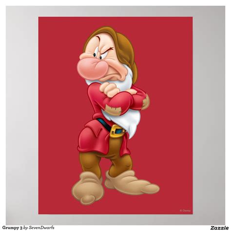 Grumpy 3 Poster Zazzle Bright Artwork Poster Snow White Seven Dwarfs