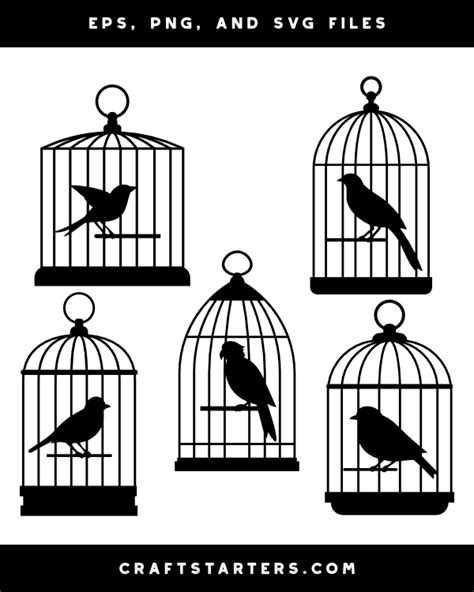 Bird In Cage Silhouette Clip Art