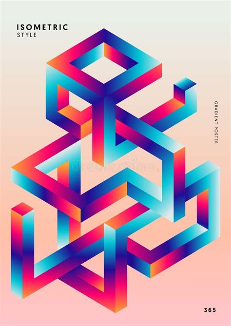 Abstract Gradient Isometric Geometric Shape Design Template Background