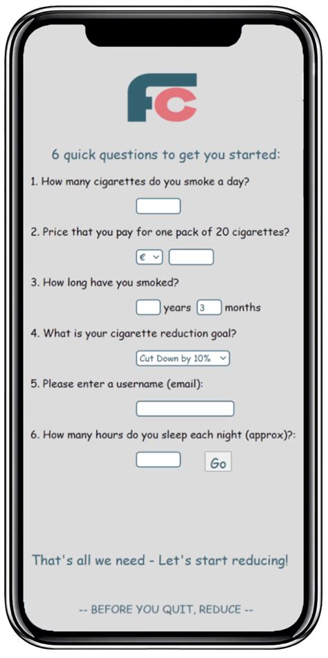 Welcome Screen Forget Cigarettes