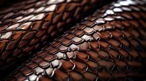 Premium Ai Image Elegance In Texture Closeup Of Brown Python Leather