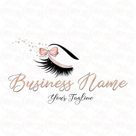 Lash Custom Logo Design Lash With Pink Bow Logo Lashes Beauty Logo