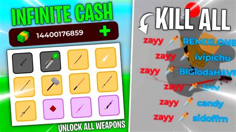 Roblox Fe Kill All Unlock Every Weapon And Infinite Money Script