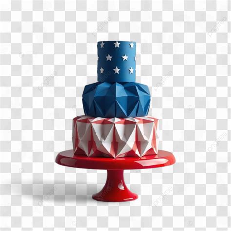 American Flag Themed Cake 4th Of July Cake Usa Themed Cake 3d American Flag Cake Png