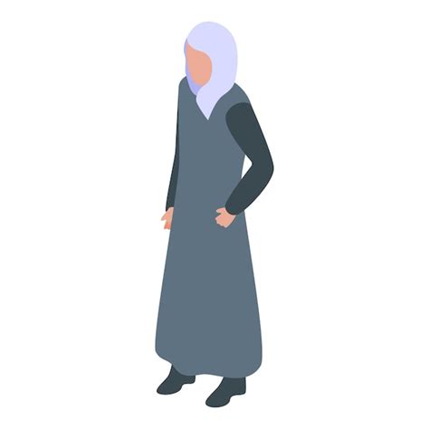 Premium Vector Arab Class Woman Icon Isometric Vector Muslim Online