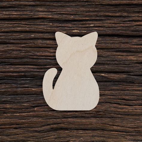 Wooden Cute Cat Shape For Crafts And Decoration Laser Cut Cat Cat Lover