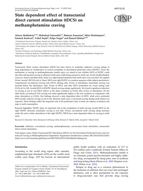 Pdf State Dependent Effect Of Transcranial Direct Current Stimulation