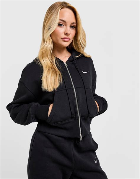 Black Nike Phoenix Crop Full Zip Hoodie Jd Sports Sverige