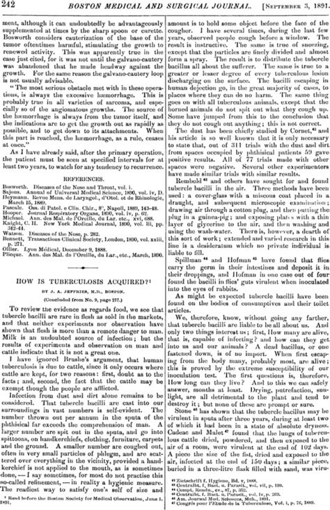 How Is Tuberculosis Acquired The Boston Medical And Surgical Journal
