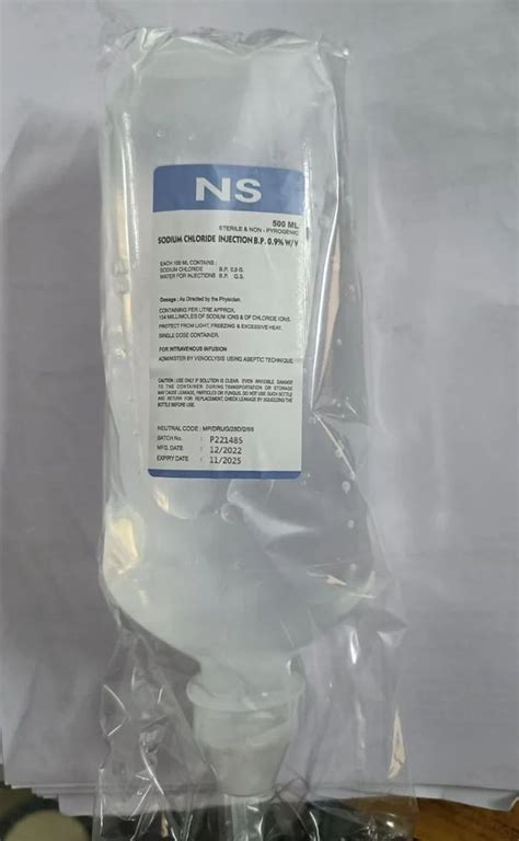 Normal Saline Sodium Chloride Packaging Size 500ml At ₹ 145vial In