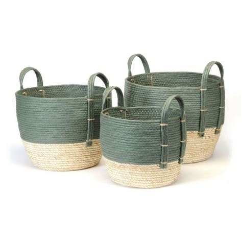 Round Maize Baskets 3 Pack Assorted Sizes Single Large Livingstone