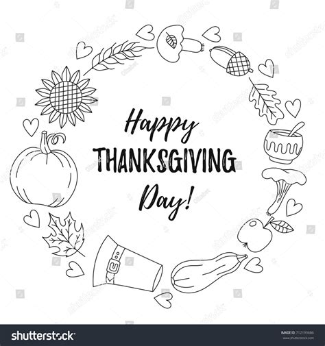 Thanksgiving Black And White Clip Art