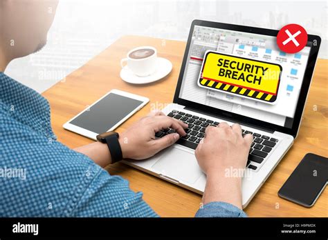 Computer Security Breach Cyber Attack Computer Crime Password Se Stock