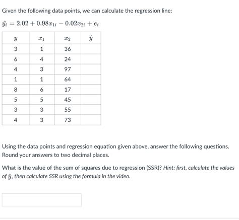 Solved Given The Following Data Points We Can Calculate The