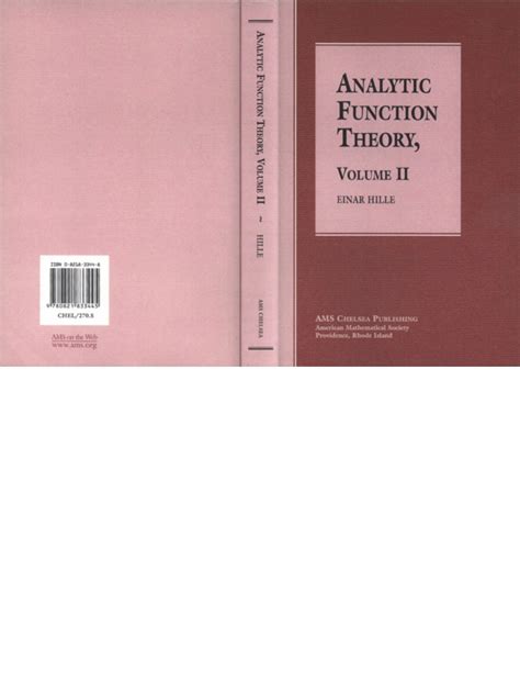 Hille E Analytic Function Theory Volume 2 2002 Pdf Pdf