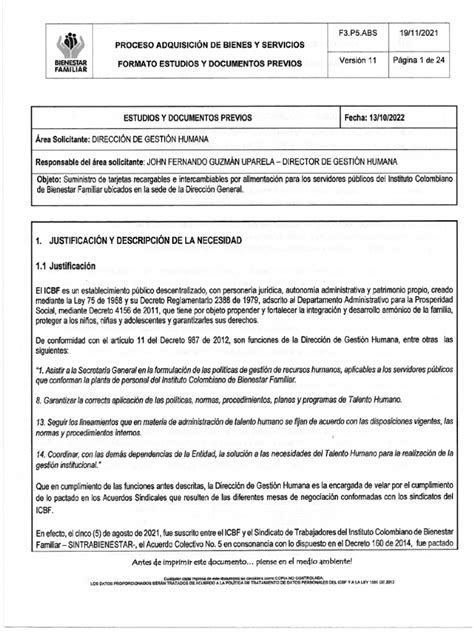 Anexo 8 Estudios Previos Icbf Mc 022 2022sen Bonos O Tarjetas De