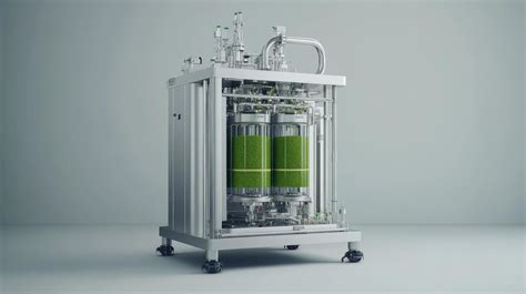 Bioreactor With Green Algae Bubbling Liquid Sustainable Biotech