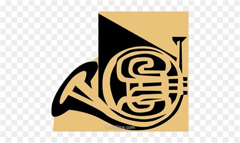 French Horn Symbol Royalty Free Vector Clip Art Illustration
