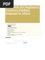Isindebele For Beginners Northern Ndebele Language In Africa Lessons