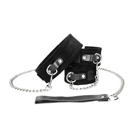 Bdsm Velcro Collar Wleash And Hand Cuffs