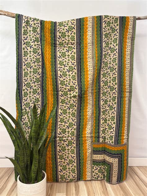 Twin Vintage Cotton Kantha Quilt Kantha Love