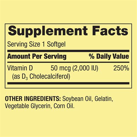 Spring Valley Vitamin D3 Supplement Softgels 2000 Iu 400 Count