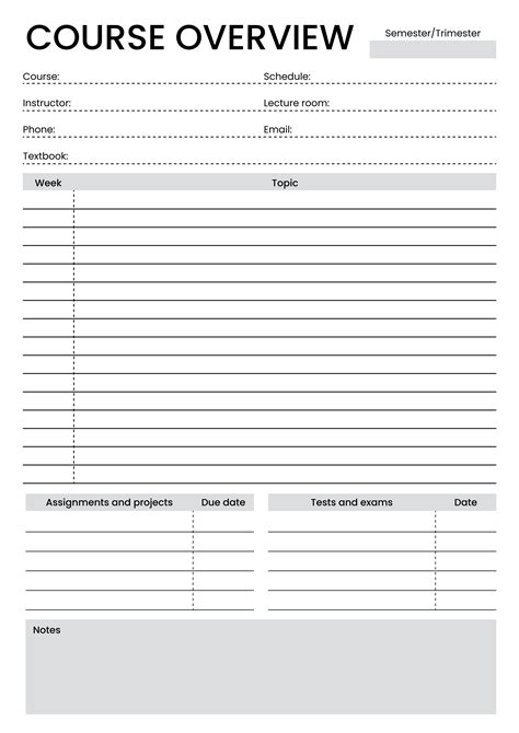 Course Overview Printable Bandw