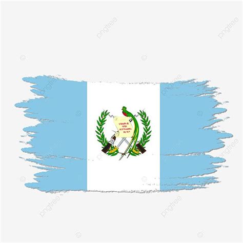 Bandera De Guatemala Pincel Pintado Acuarela Guatemala Flag Cartoon