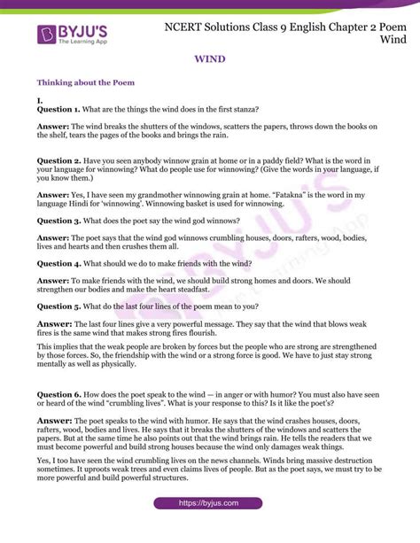 Ncert Solutions For Class 9 English Beehive Chapter 2 The Sound Of