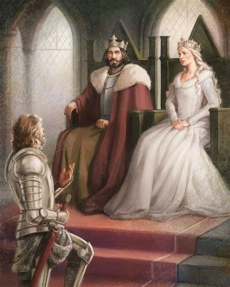 King Arthur Lancelot Du Lac And Guinevere Original And 1 More Drawn