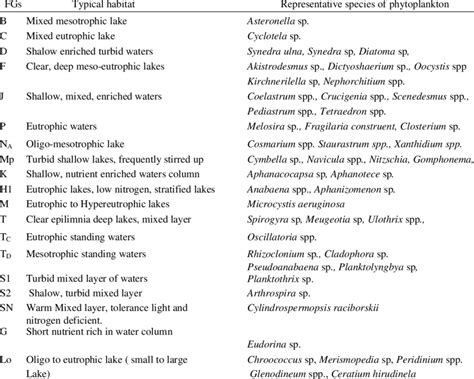 Functional Group Composition And Their Typical Habitat Download Scientific Diagram